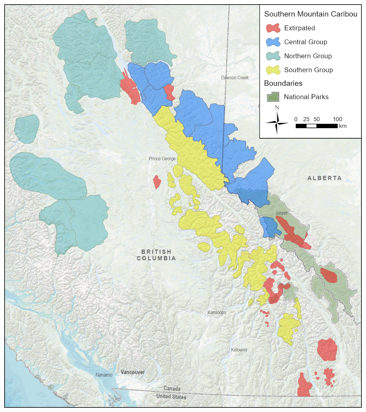 Caribou habitat - Jasper National Park