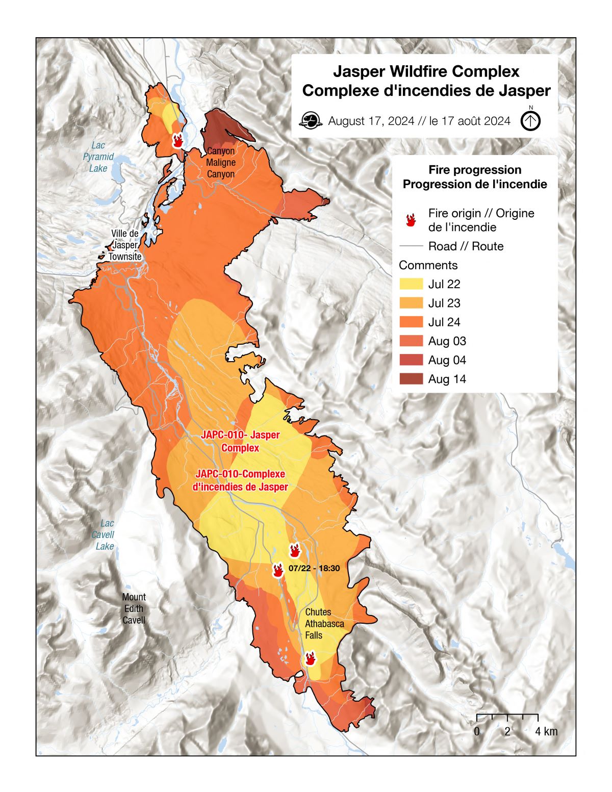 Feu de forêt de Jasper 2024 - Parc national Jasper