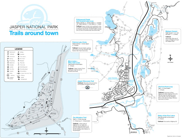 Map of Jasper National Park Points of Interest - Jasper National Park