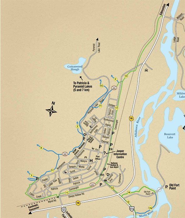 Map of Town of Jasper - Jasper National Park